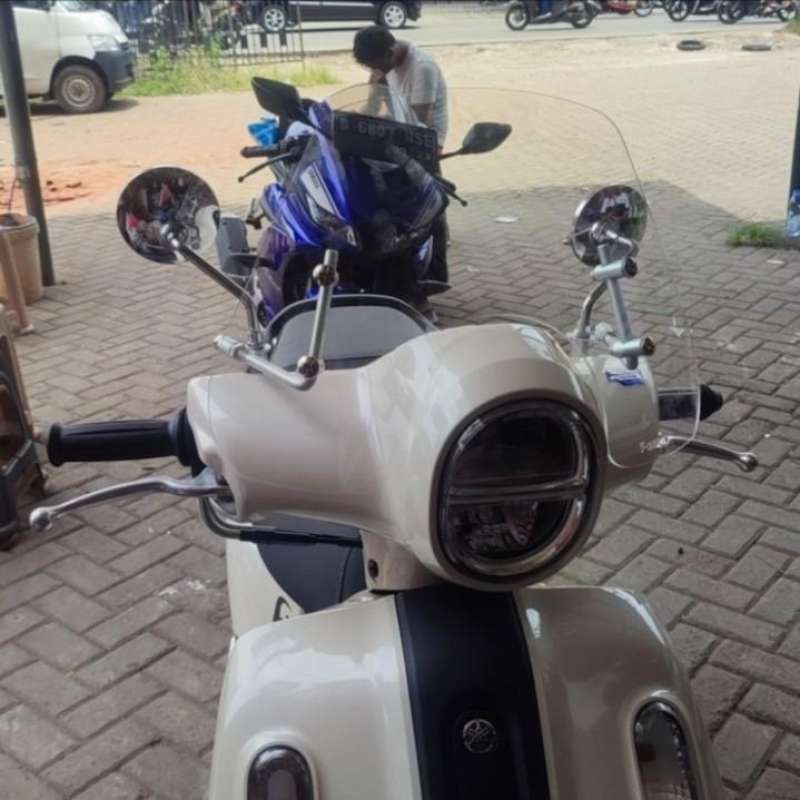 Jual spion Yamaha FAZZIO tangkai pendek model retro bulat klasik di ...