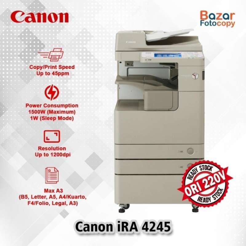 Jual SUPER DISKON [PROMO] Mesin Fotocopy Canon iRA 4245 ORI 220V Ready di Seller Eudora - Kamal ...