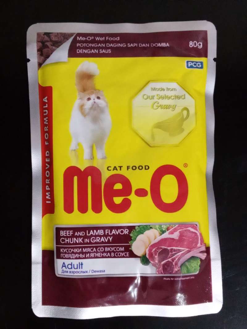 Jual Me-O Beef Lamb 80gram Adult Makanan Kucing Meo Basah Sachet Pouch ...
