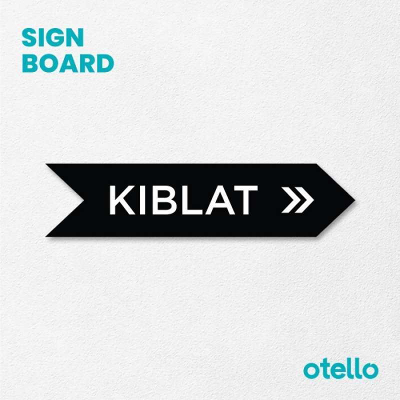 Jual Arah Kiblat Panah Papan Sign Board Akrilik Print Label Sholat ...