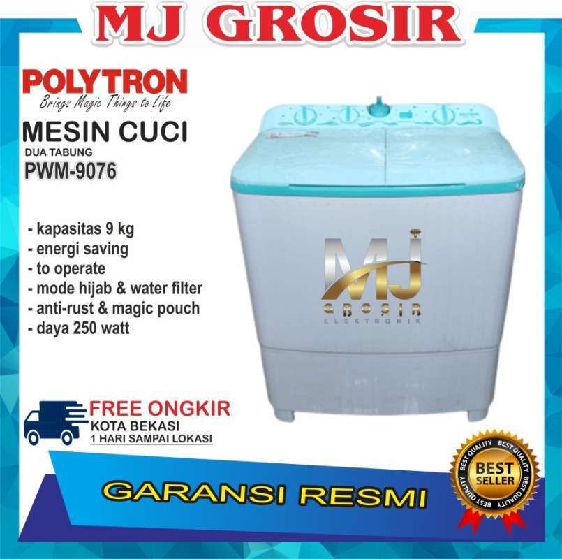 Jual MESIN CUCI POLYTRON PWM 9076 9KG 2 TABUNG PWM9076 9 KG di Seller ...