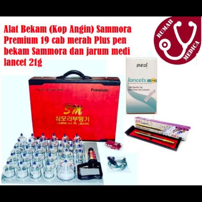 Jual Alat bekam Sammora-kop angin 30 cap merah premium lengkap pen ...