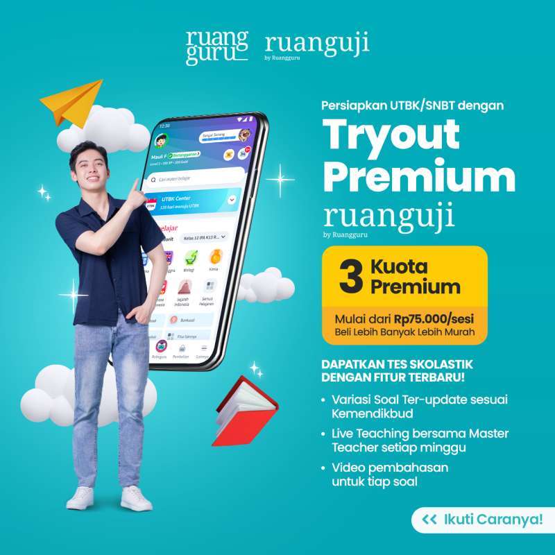 Jual Ruangguru - Tryout Premium Utbk/snbt Ruanguji (3 Kuota) Di Seller ...