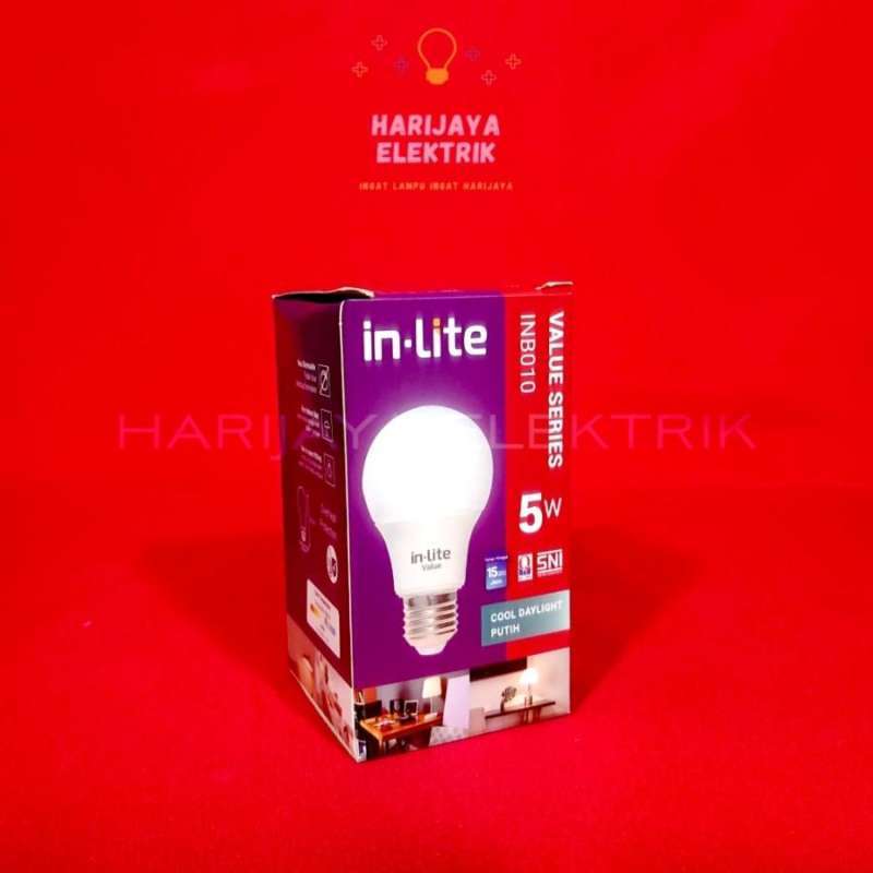 Jual INLITE LAMPU BOHLAM LED 5 WATT IN-LITE VALUE INB010 BULB BULAT PUTIH di Seller HARIJAYA ...