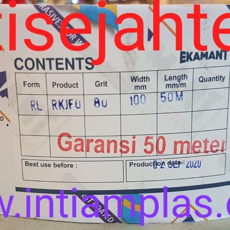 Jual Amplas Roll Ekamant Rkjfo 4(10Cm)X50M Grit 80 Kain Flexible ...