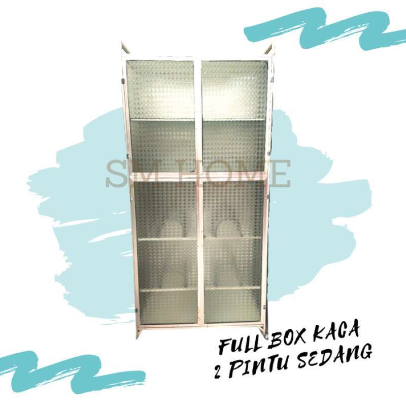 Jual Lemari Piring Rak Piring Aluminium 2pintu Full Box Keramik Kaca ...