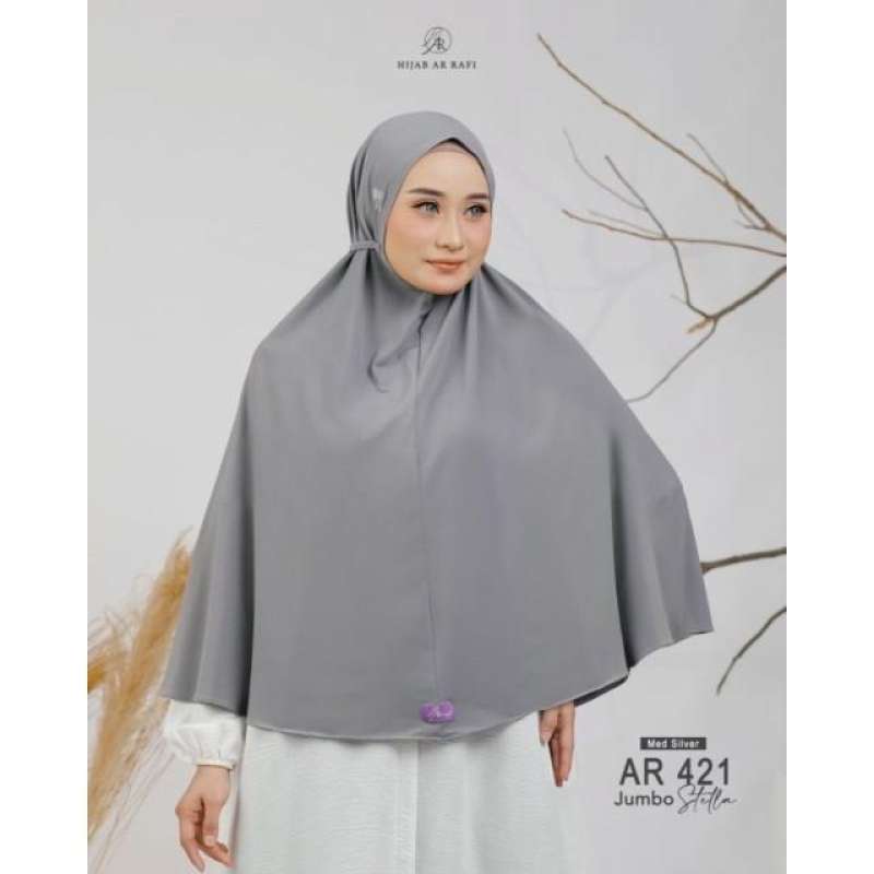 Jual Hijab Jilbab Ar421 jumbo by Arrafi - Med Silver di Seller ...