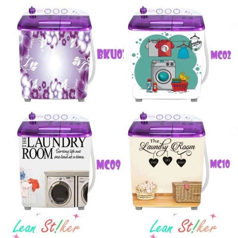 Promo stiker mesin cuci 2 tabung laundry room dan bunga Diskon 5% di ...