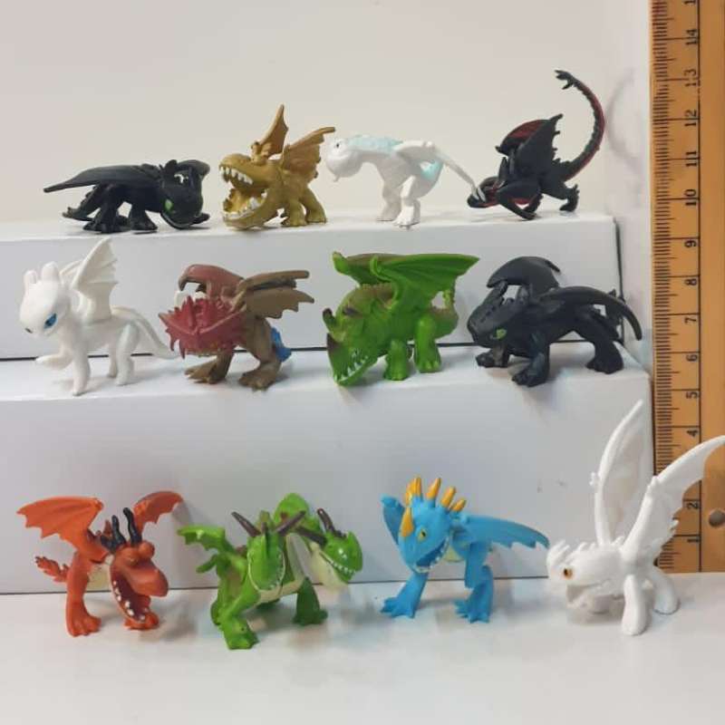 Jual figure set 10 how to train your dragon httyd mainan topper ...