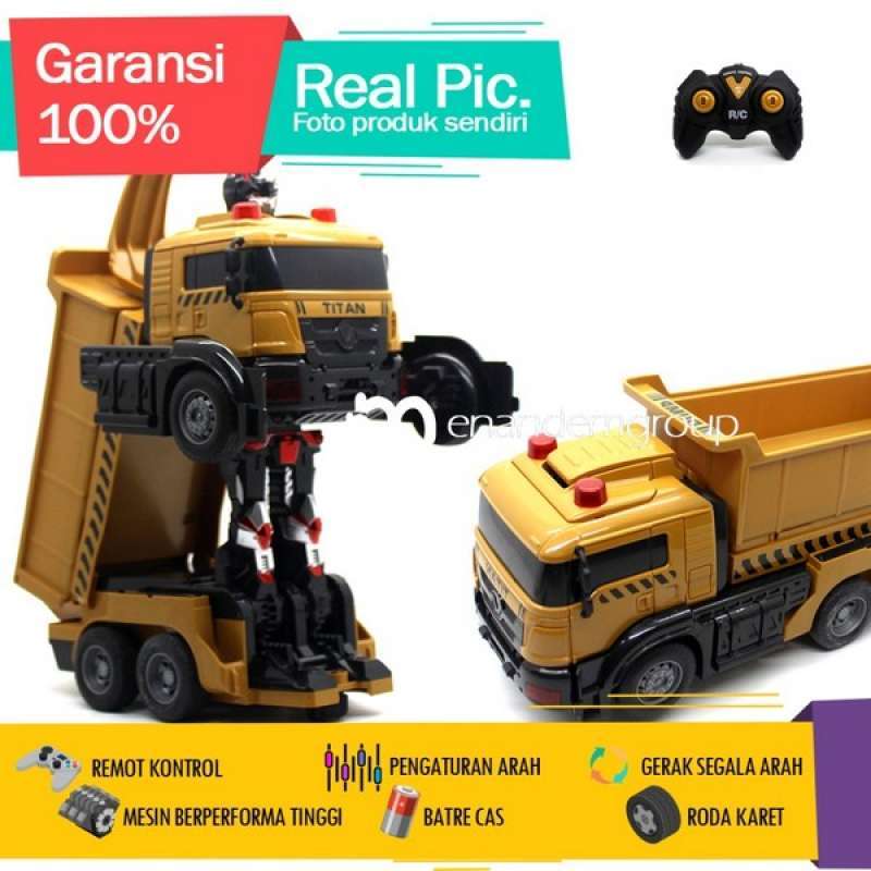 Jual Mainan Mobil Robot Remot Kontrol RC Autobot Dump Truk Excavator ...