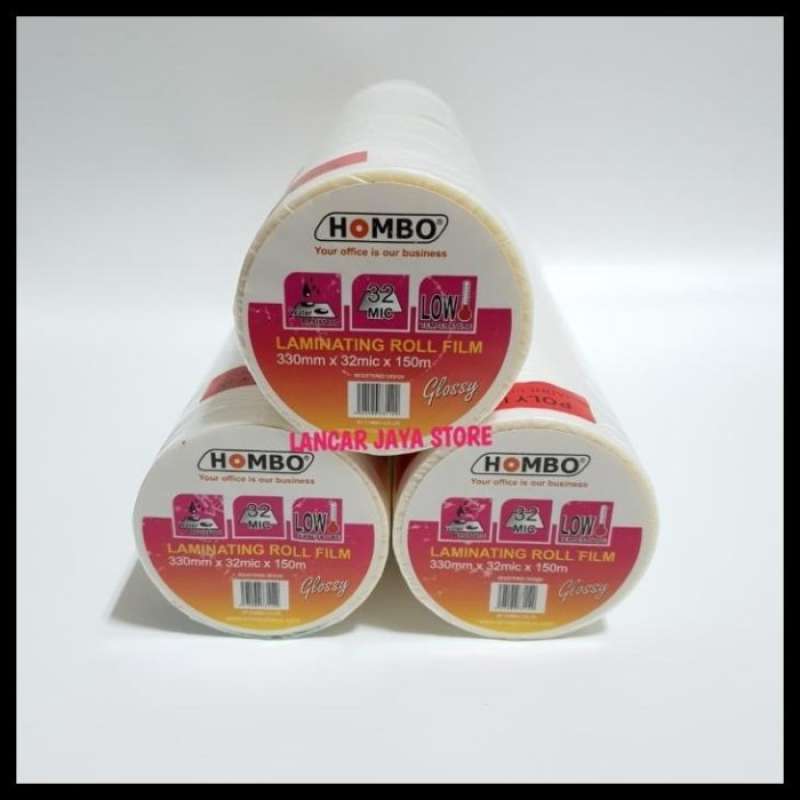 Jual Plastik Laminating Hombo Roll Glossy 330Mm X 32Mic X 150M Ready di ...
