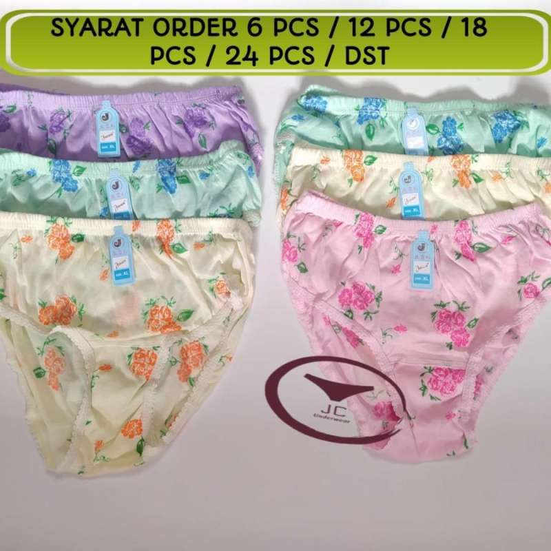 Jual 1/2 Lusin Celana Dalam Wanita Remaja Dewasa Celana Motif Bunga Murah - Xxl Di Seller ...