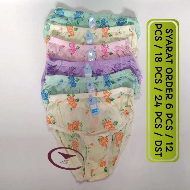 Jual 1/2 Lusin Celana Dalam Wanita Remaja Dewasa Celana Motif Bunga Murah - Xxl Di Seller ...