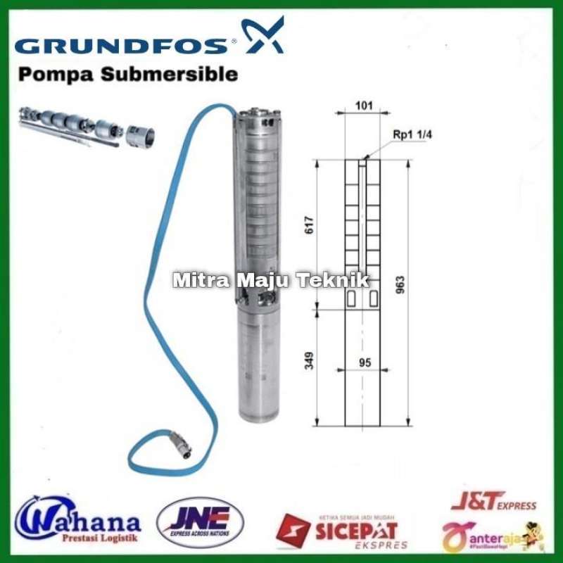 Jual Pompa air satelit/sumur dalam deep Well Grundfos SP 3A-25 3phase ...