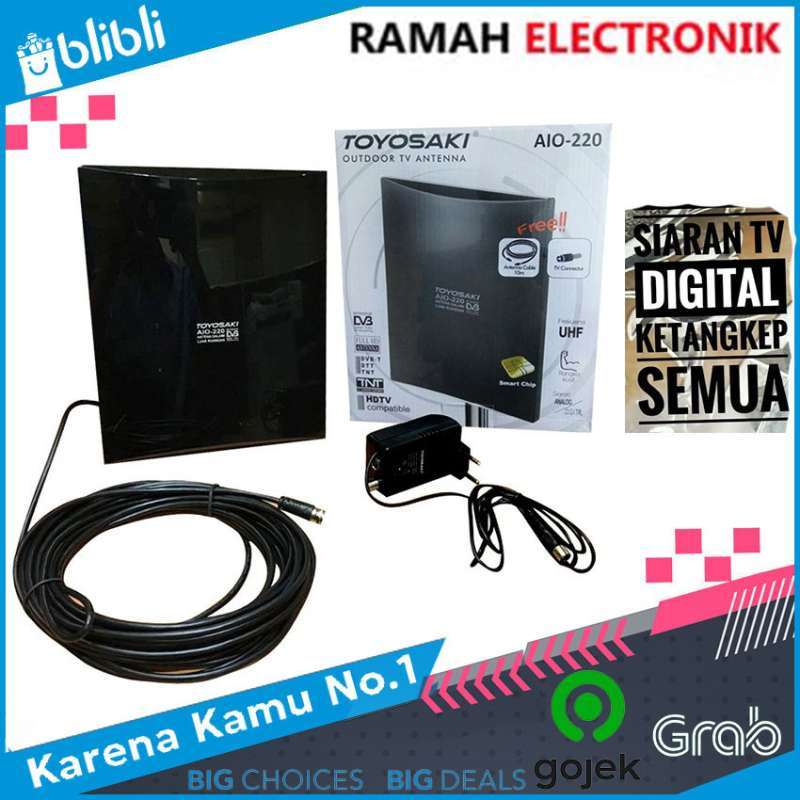 Promo Antena Tv Indor & Outdoor Toyosaki Aio-220 Tv Digital Antena Dalam Dan Luar DVBT2 Diskon ...
