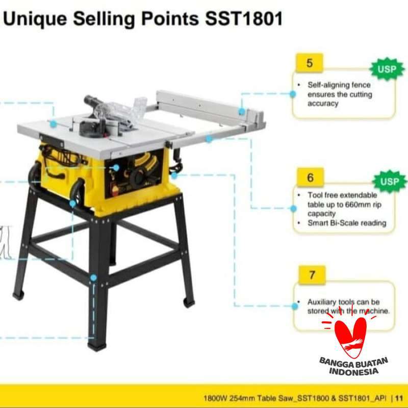 Jual STANLEY SST1801 Table Saw 10 Inch - Mesin Gergaji Kayu Meja SST ...