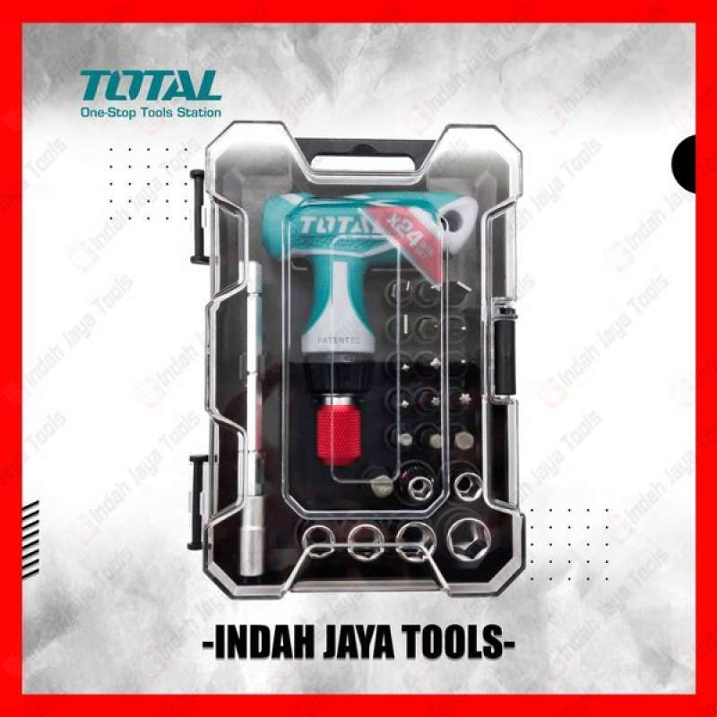 Jual Total Tacsd30186 Obeng Set 24 Pcs Kunci Sok T Ratchet Rachet ...