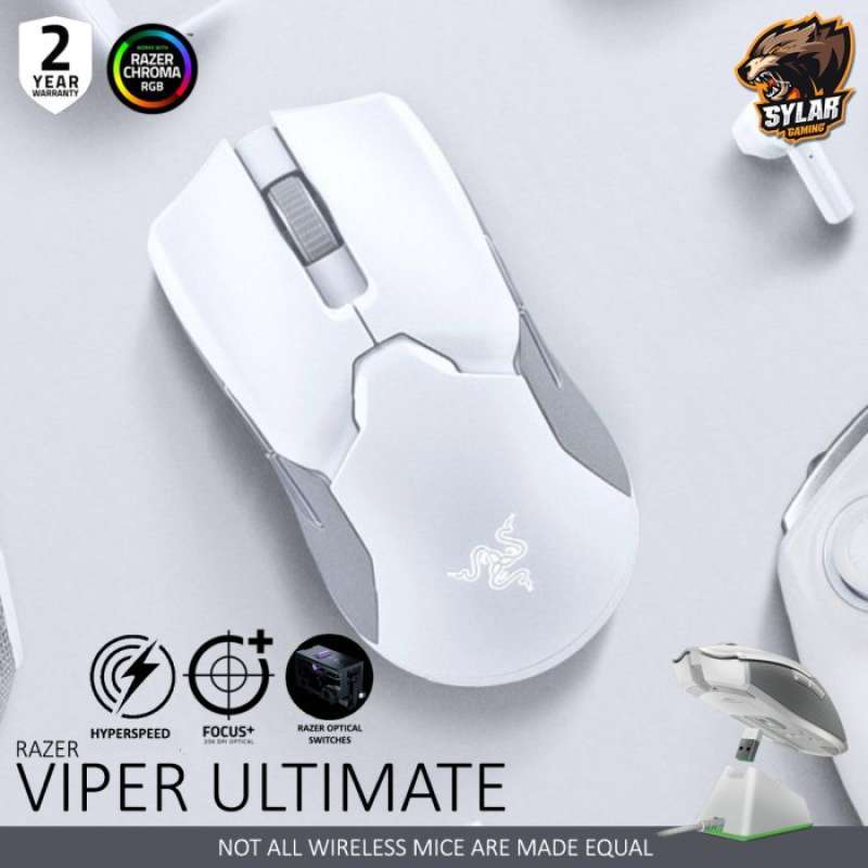 Promo Razer Viper Ultimate Mercury White Hyperspeed Wireless Gaming ...