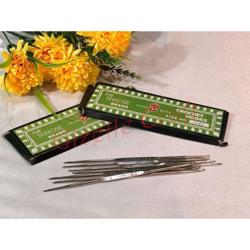 Jual ROSE Hakpen Crochet Hook Jarum Rajut Double Point Dua Sisi Besi di ...