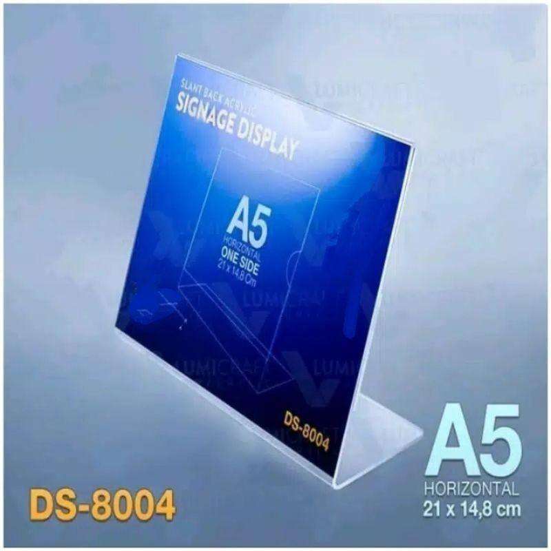 Jual Signag Display Stand Acrylic Akrilik Brosur Slant Black Horizontal ...