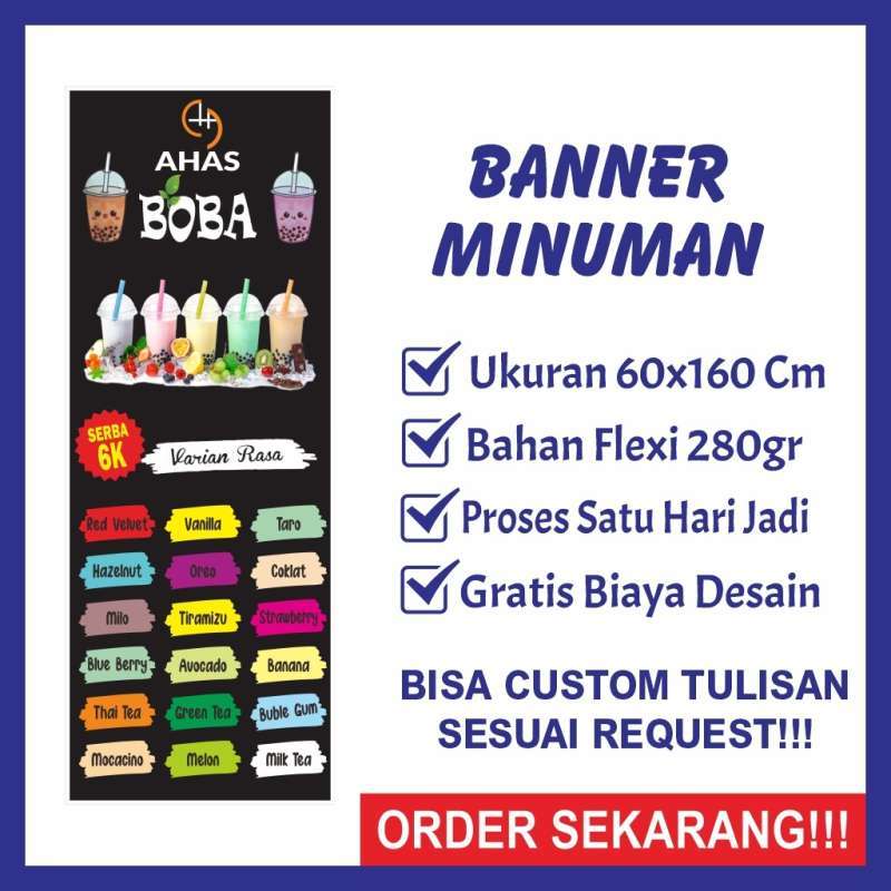 Promo Banner Spanduk Sepanduk Backdrop Plang Usaha Minum Minuman Aneka ...