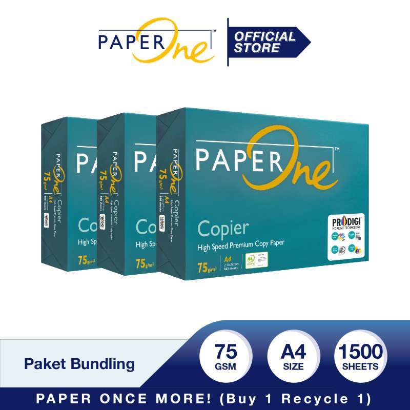Promo Paperone Kertas A4 75gr Copier 3 Rim (1500 Lembar) Kertas Hvs ...