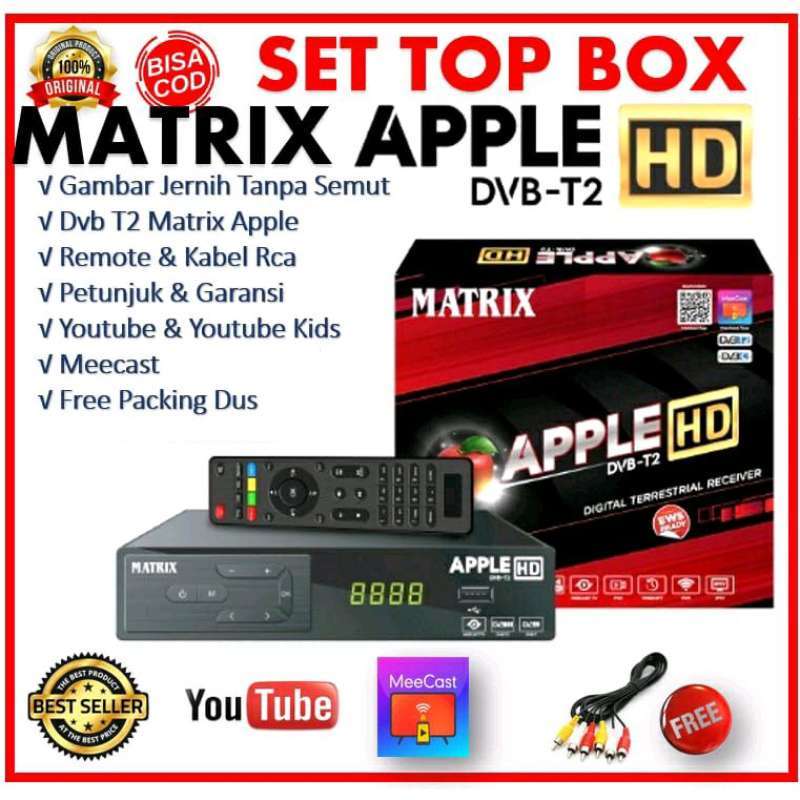 Jual Set Top Box Digital Matrix Apple Hd Dvbt2 Hd Digital Dvb T2 Matrix ...