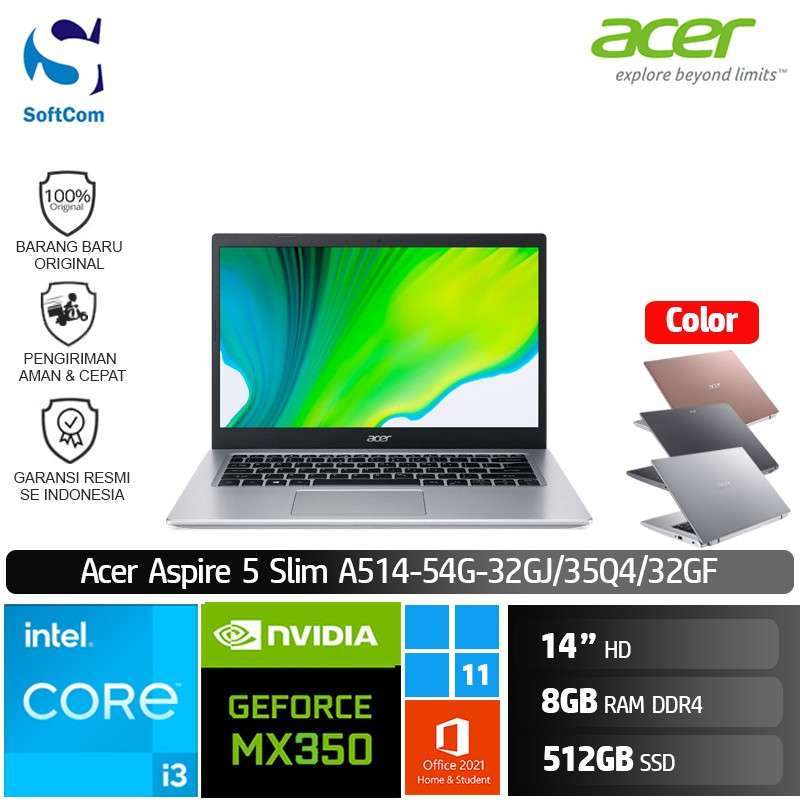 Jual Acer Aspire 5 A514 54G 32GJ 35Q4 32GF Notebook [Core i3-1115G4/8GB ...