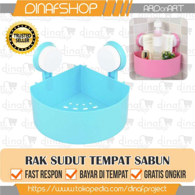 Promo RAK KAMAR MANDI Tempel Sudut Dinding Tempat Sabun Alat Mandi Unik ...