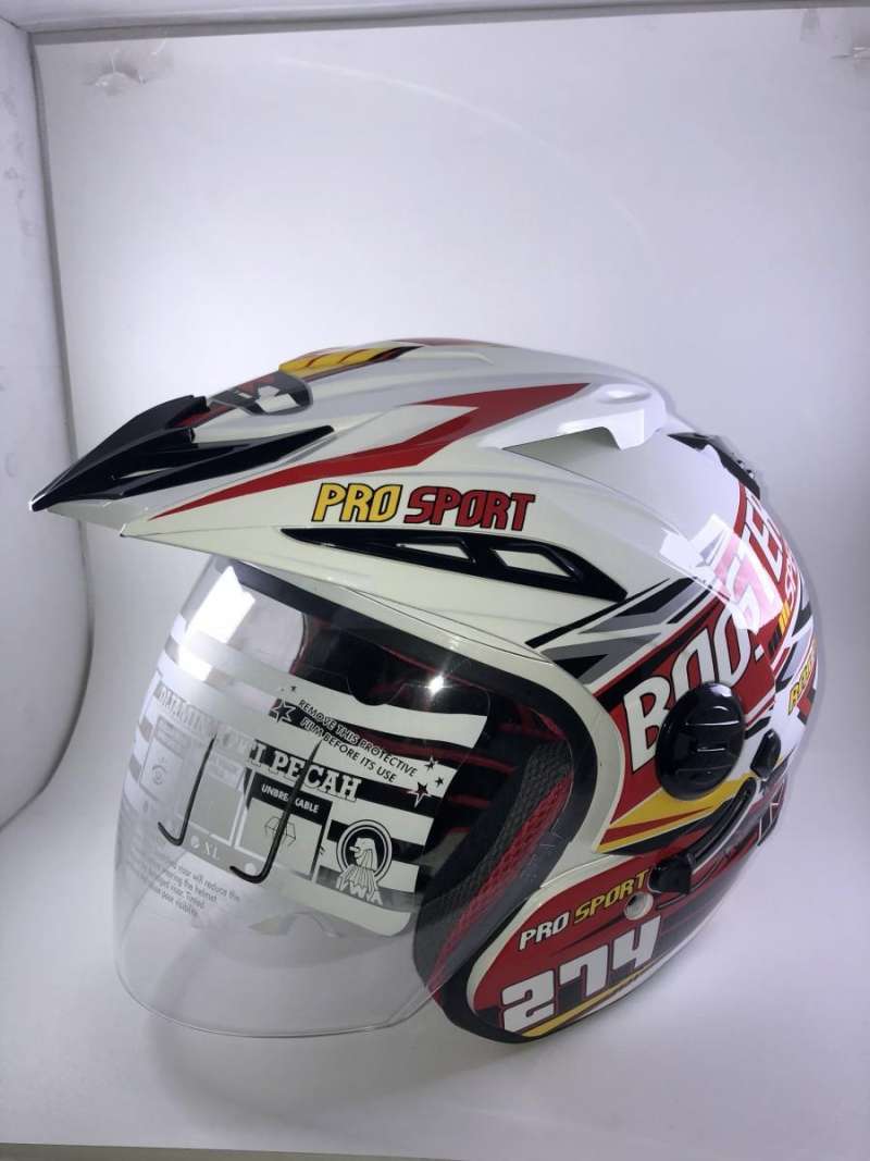 Jual Helm RN 2 Visor Booster Putih Merah (Model Ink T1) - M di Seller ...
