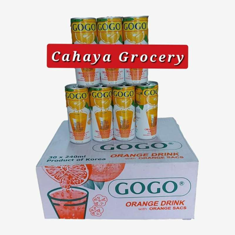 Jual gogo orange drink 237 ml x 30cans / Korean orange drink di Seller ...