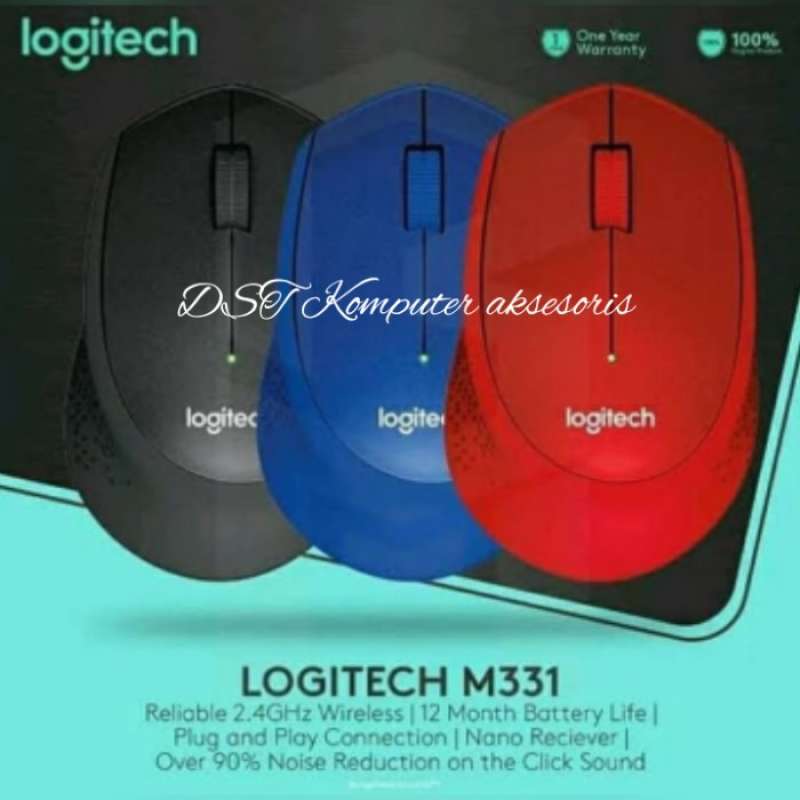 Promo MOUSE LOGITECH SILENT M331 WIRELESS/ORIGINAL LOGITECH MOUSE ...