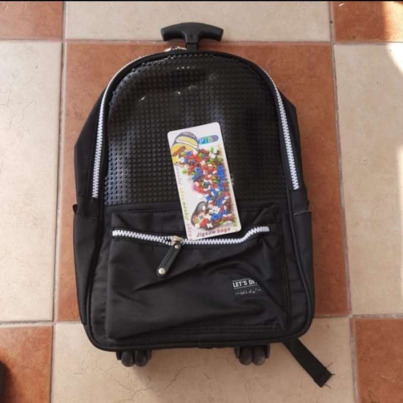 Promo Tas Trolly Anak Sd Pixel Bits Lego Susun Nama Gambar Kreasi Sendiri Diskon 15% di Seller ...