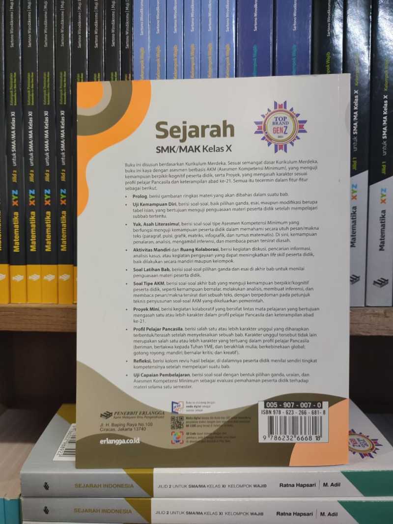 Promo Buku Sejarah Kelas 1 Smk Kurikulum Merdeka Erlangga Diskon 23% Di Seller Toko Buku Ryu ...