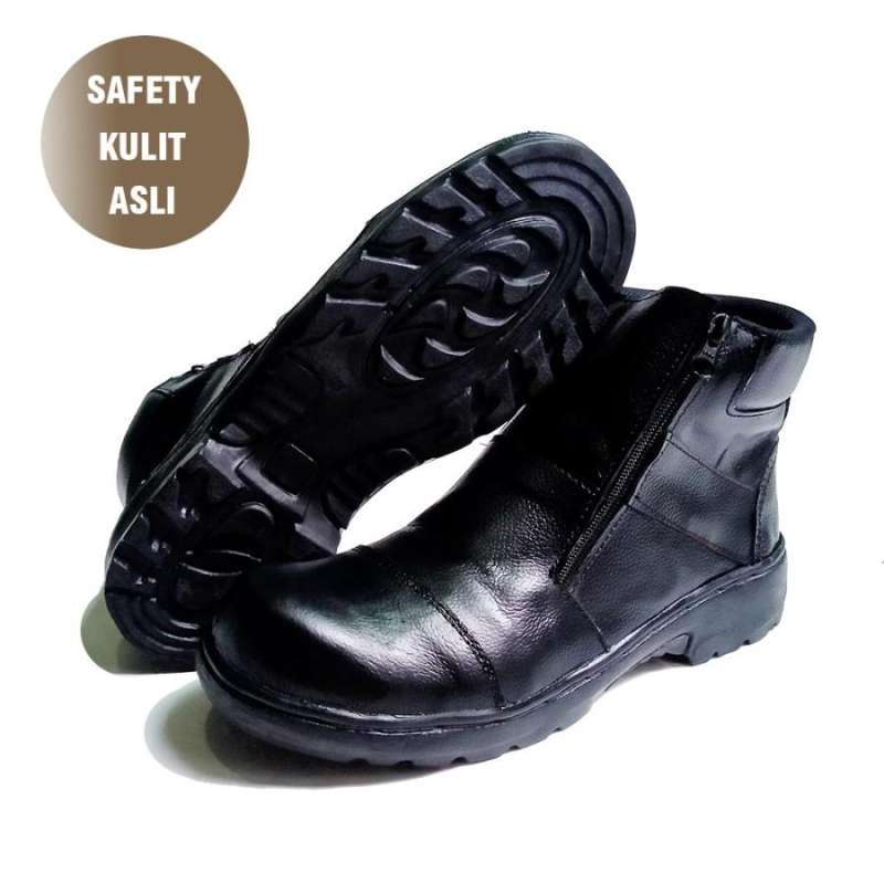 Jual Sepatu Safety Boots Pria Kulit Asli ujung besi Bestseller di ...