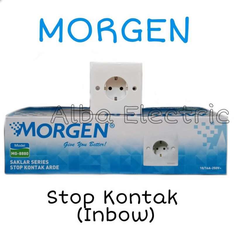 Jual IB Stop Kontak MORGEN MG-8880 Putih SNI Stop Kontak Tanam Tembok ...