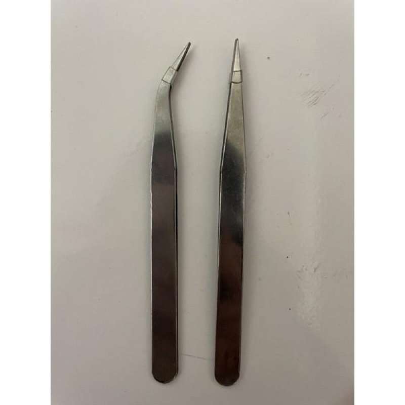 Jual Pinset obras / jepit obras / tweezer benang stainless lurus dan ...