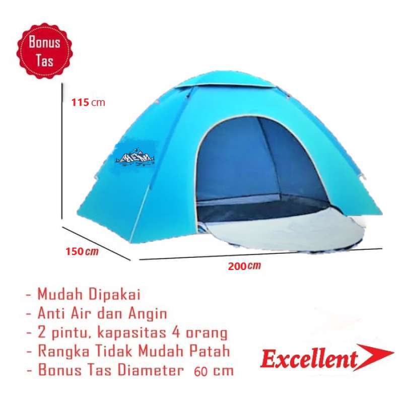 Jual TENDA CAMPING BUKA OTOMATIS ORIGINAL EXCELLENT TIPE 2-3 ORANG di ...