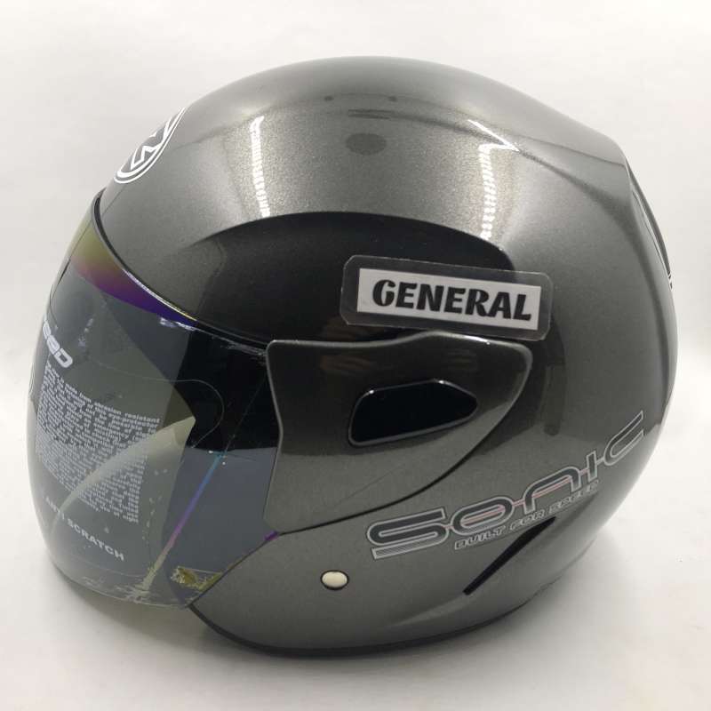 Jual HELM MURAH MAZ SONIC SOLID GUN METALIC GUNMET ABU METALIC HALF ...