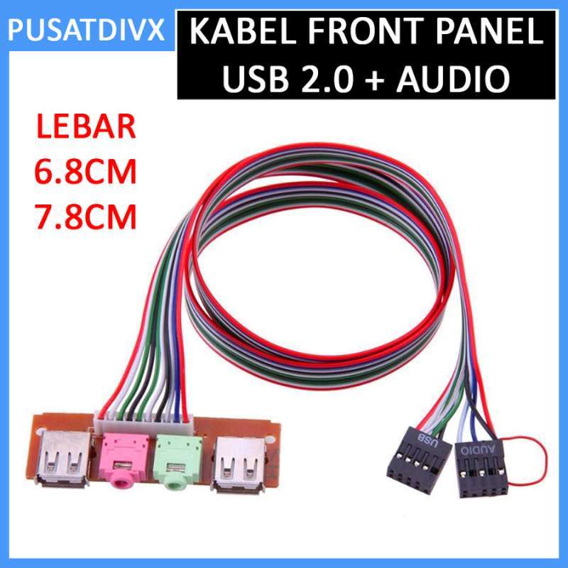 Jual PUSATDIVX KABEL FRONT PANEL USB 2.0 2 PORT & JACK AUDIO MIC CASING ...