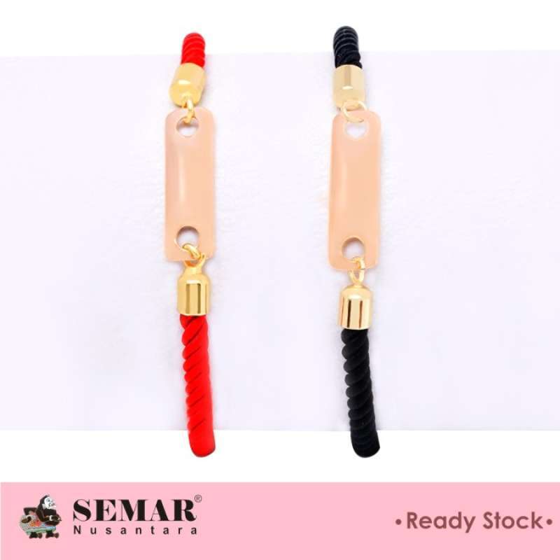 Jual Gelang Tali Emas Plat Polos 10k Semar Nusantara - Tali Hitam Di ...