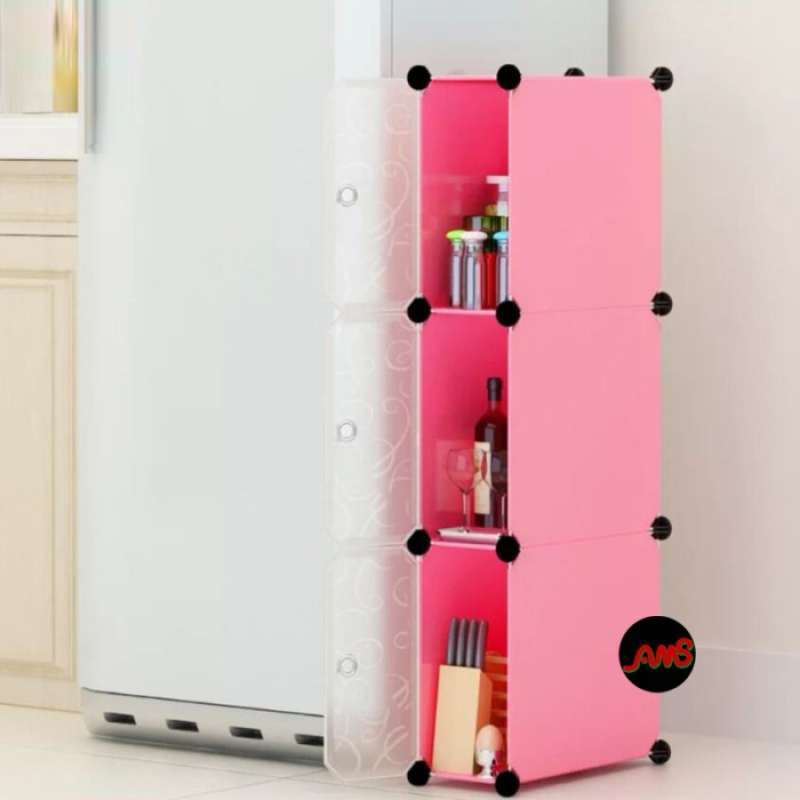 Jual Rak penyimpanan susun rak plastik portable rak dapur storage 3 ...