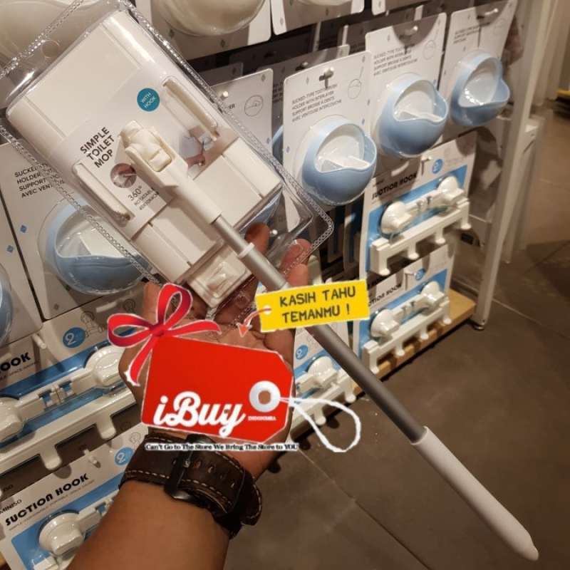 Jual Miniso Simple Toilet Mop Tongkat Kain Alat Pel 360 Rotatable With ...