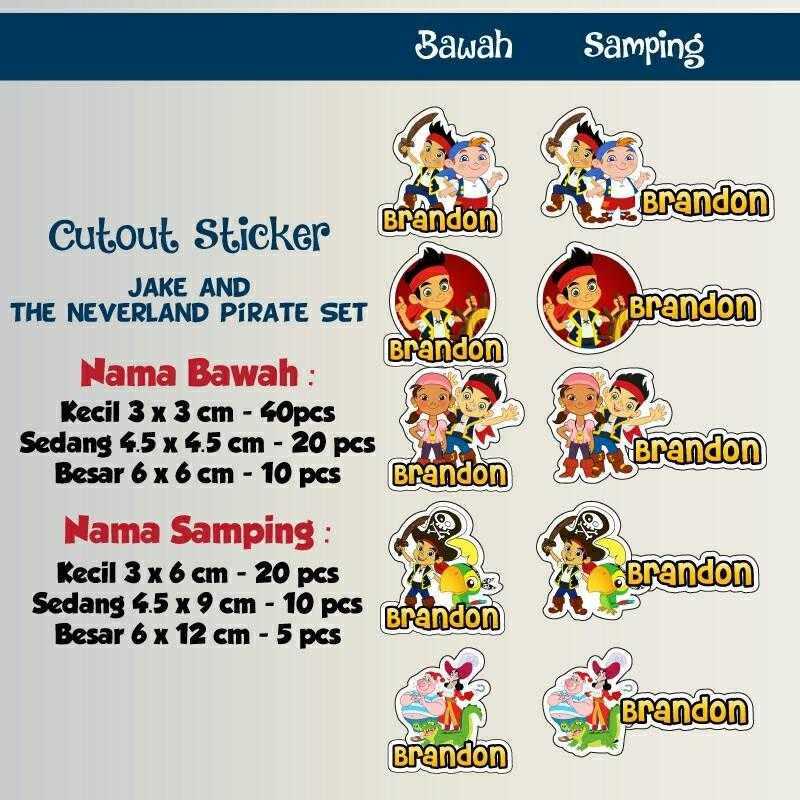 Jual STIKER LABEL/ STICKER CUTOUT WATERPROOF- JAKE&THE NEVERLAND ...