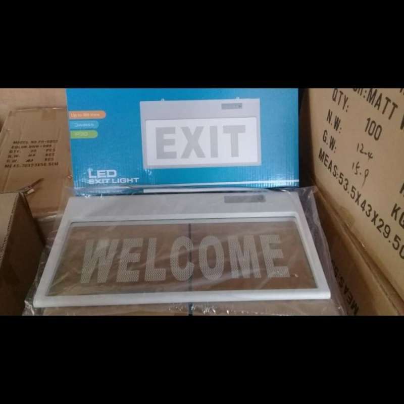 Jual LAMPU WELCOME LED EMERGENCY TRANSPARAN LED HIJAU / SIGN DARURAT di ...