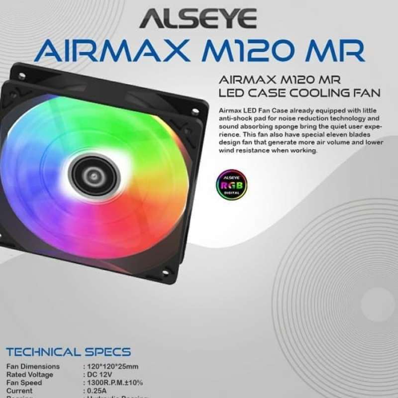 Jual Alseye Fan Case 12Cm Auto M120 MR/CPU Cooler 12Cm Alseye M120 MR ...