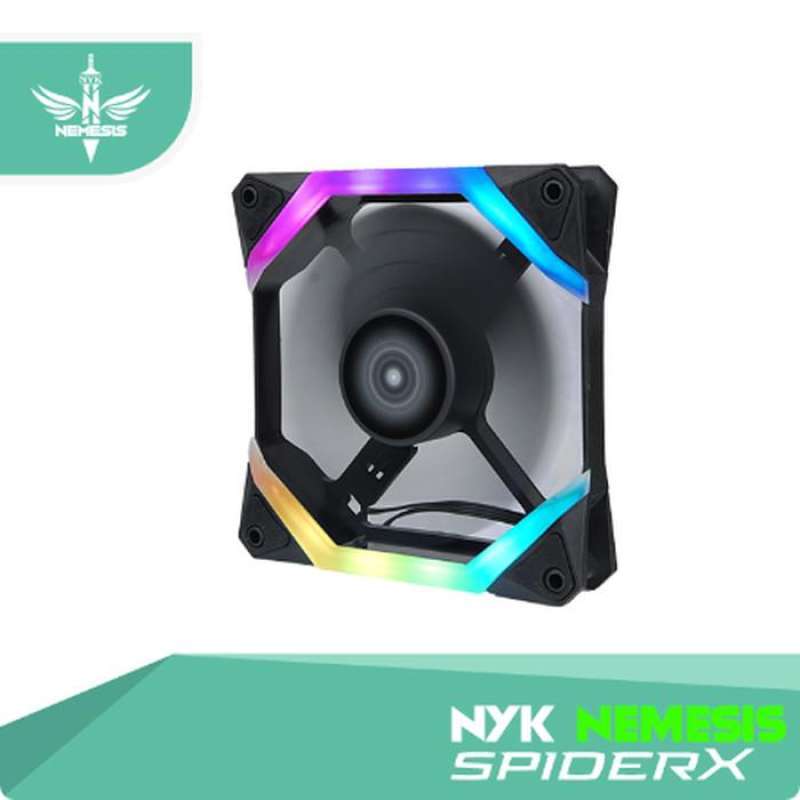 Jual Nyk Spider X Shape Fan Casing 12cm Led Rgb Illumination Fan Case ...