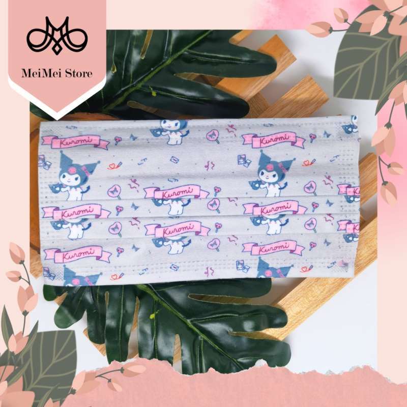 Jual MASKER LUCU DEWASA 3PLY ISI 10PCS EARLOOP -/MASKER MOTIF KUROMI ...