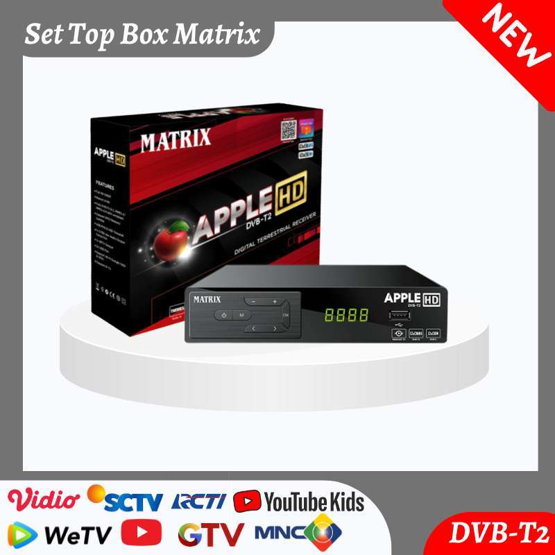 Jual Set Top Box Matrix DVBT-2 Apple STB Matrix DVB-T2 (Free Kabel HDMI ...