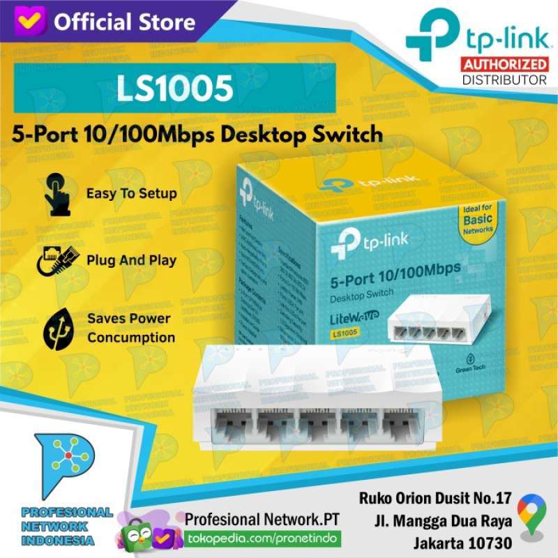 Promo Tanpa Merk TP-Link LS1005 5-Port 10/100Mbps Desktop Switch Tahun ...